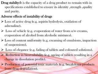 Drug stability | PPTX