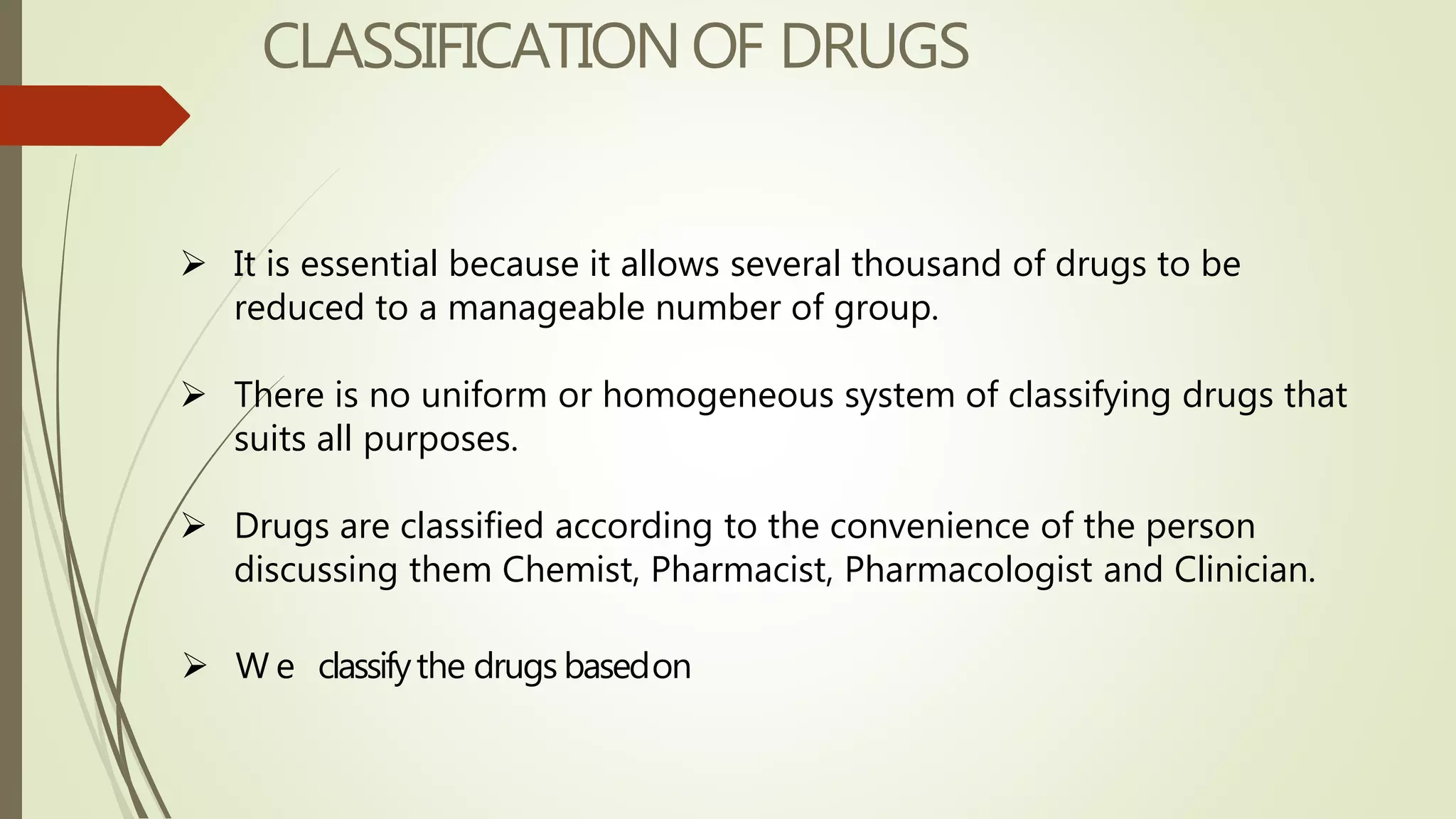 CLASSIFICATION AND NOMENCLATURE OF DRUGS AND STUBILITY | PPTX