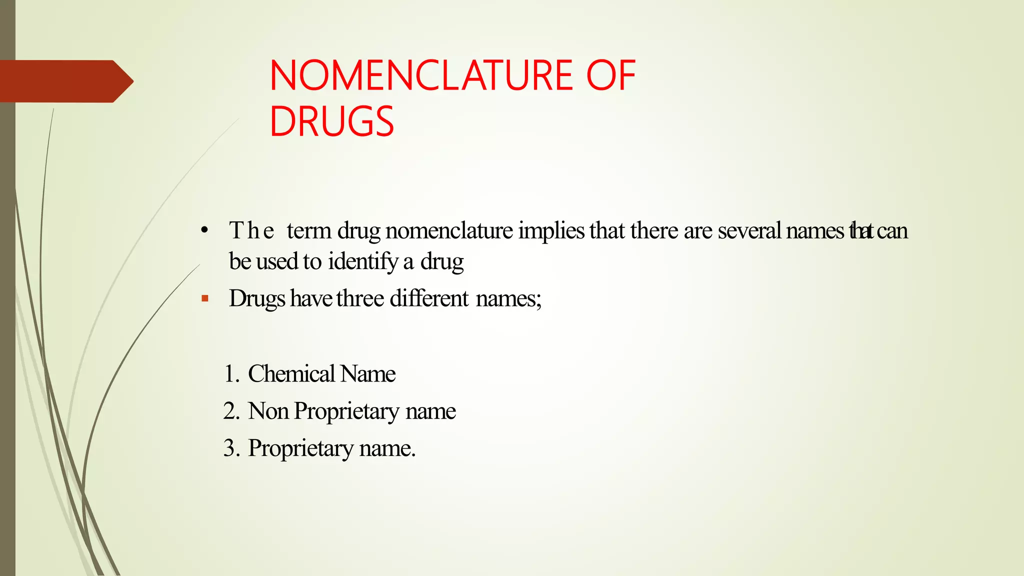 CLASSIFICATION AND NOMENCLATURE OF DRUGS AND STUBILITY | PPTX