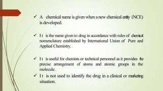 CLASSIFICATION AND NOMENCLATURE OF DRUGS AND STUBILITY | PPTX