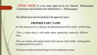 CLASSIFICATION AND NOMENCLATURE OF DRUGS AND STUBILITY | PPTX