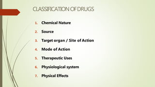 CLASSIFICATION AND NOMENCLATURE OF DRUGS AND STUBILITY | PPTX