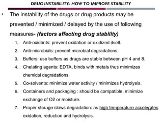 Drug stability (stability of pharmaceutical raw materials and finished ...