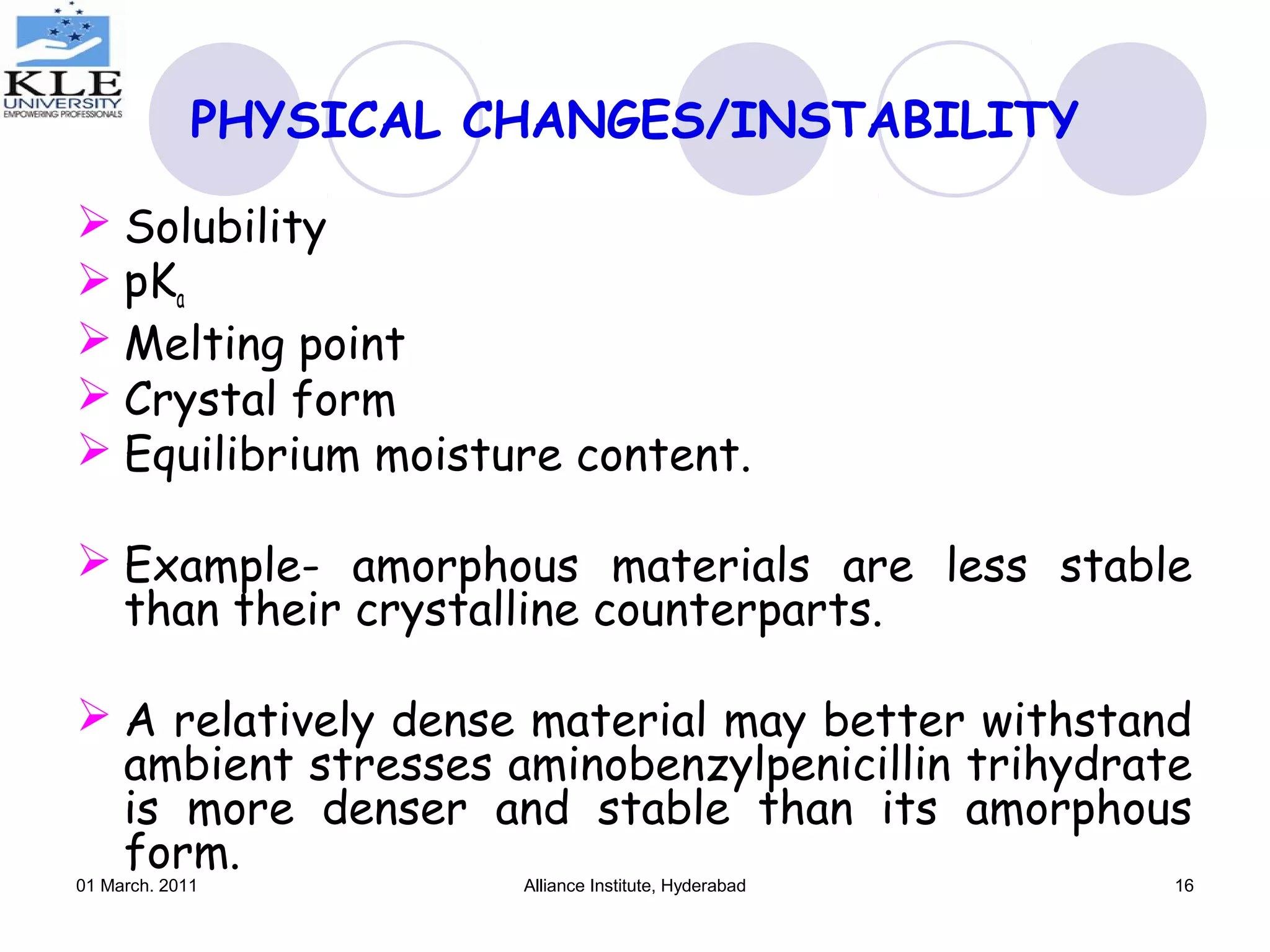 Drug stability and stabilization techniques | PPT