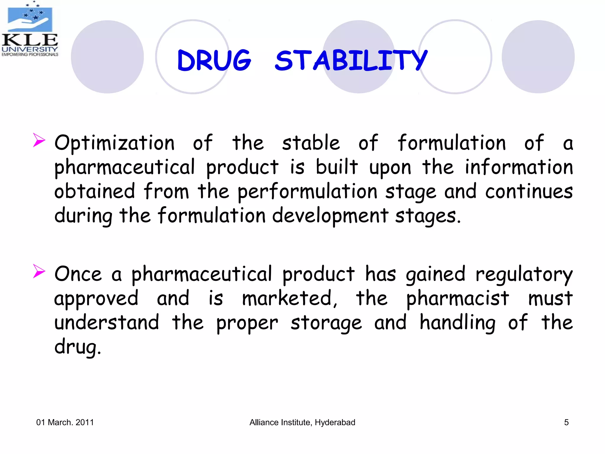 Drug stability and stabilization techniques | PPT