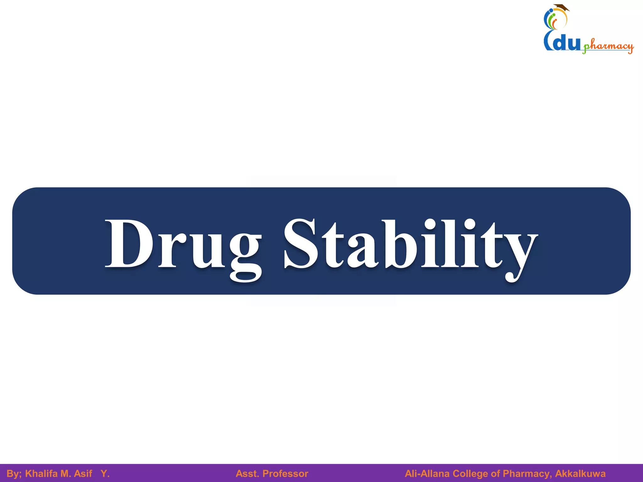 Drug stability & chemical kinetics Part1 | PPT