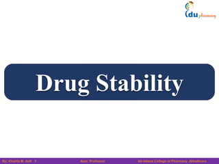 Drug stability & chemical kinetics Part1 | PPT