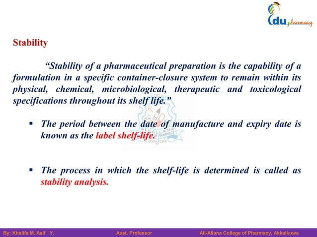 Drug stability & chemical kinetics Part1 | PPT