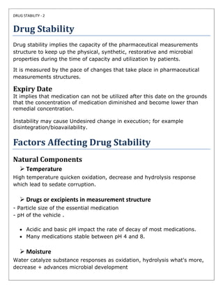 Drug Stabily Assignment - Shivam Dubey | PDF | Pharmaceutical Drugs ...