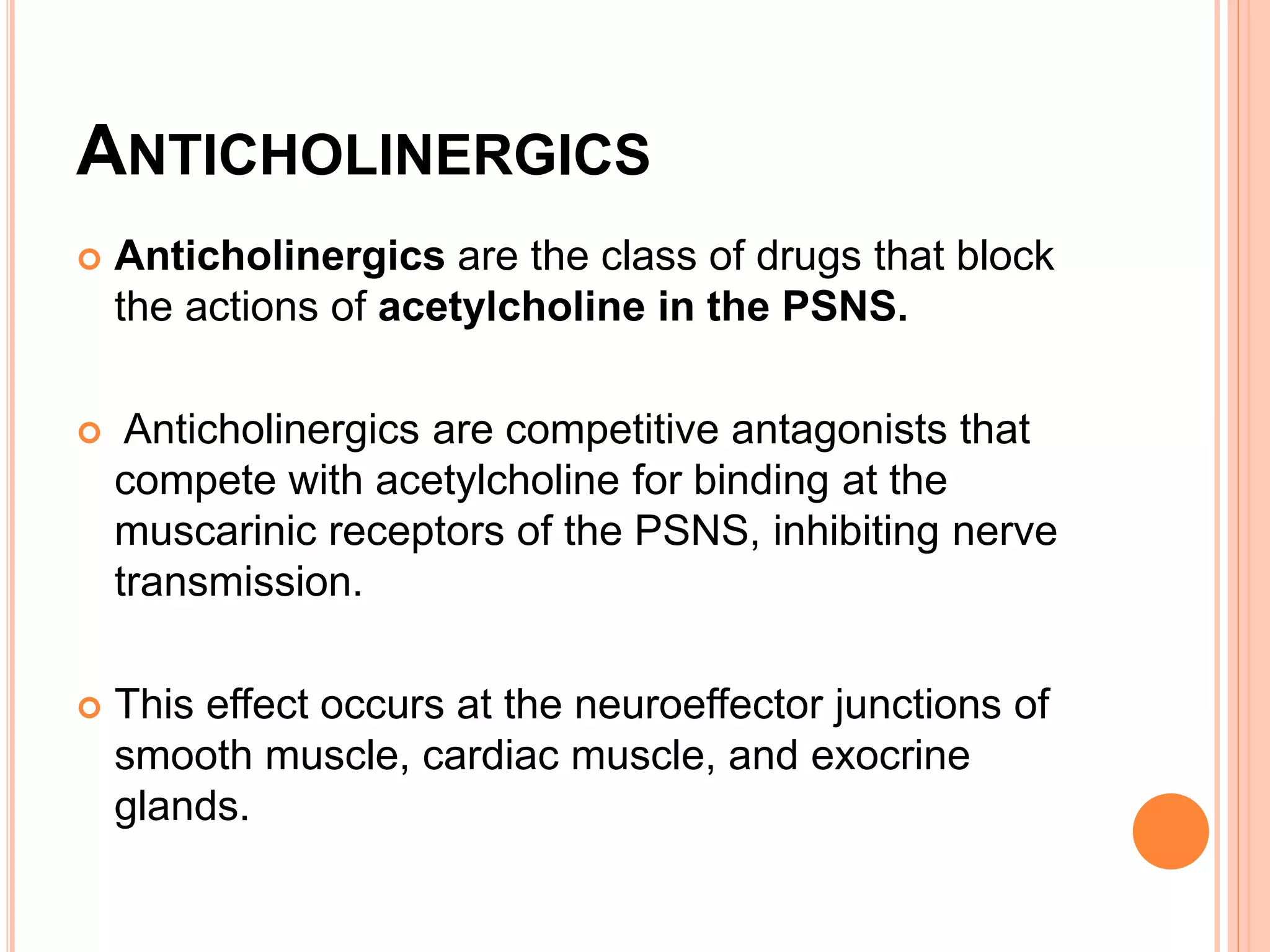 Drugs that affect the autonomic nervous system | PPTX