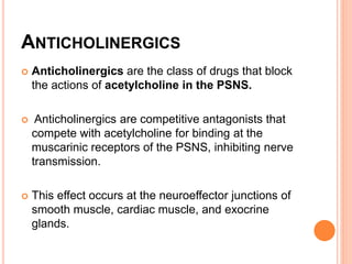 Drugs that affect the autonomic nervous system | PPTX