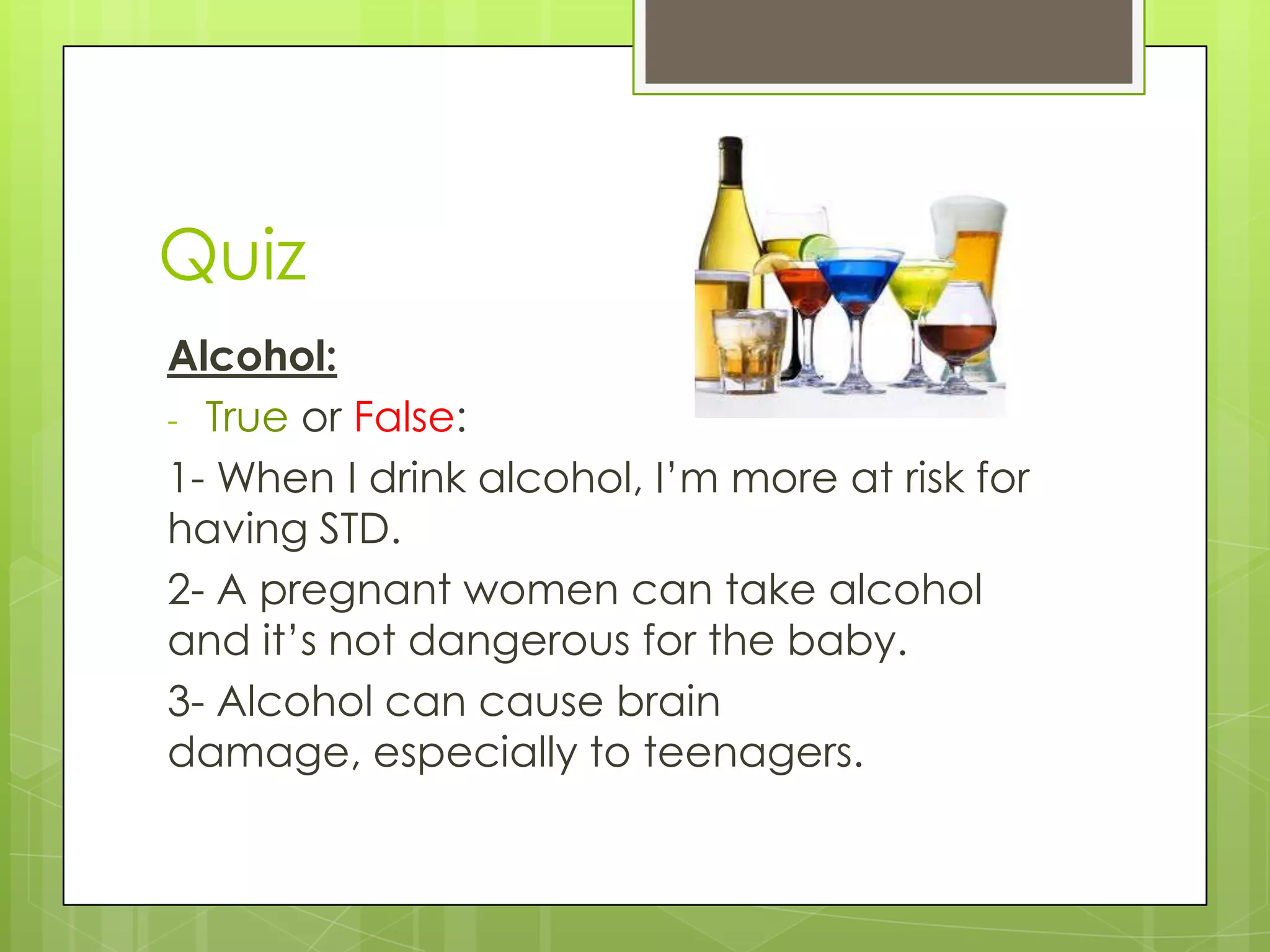 Drugs, tobacco and alcohol | PPTX | Pregnancy | Reproductive Health