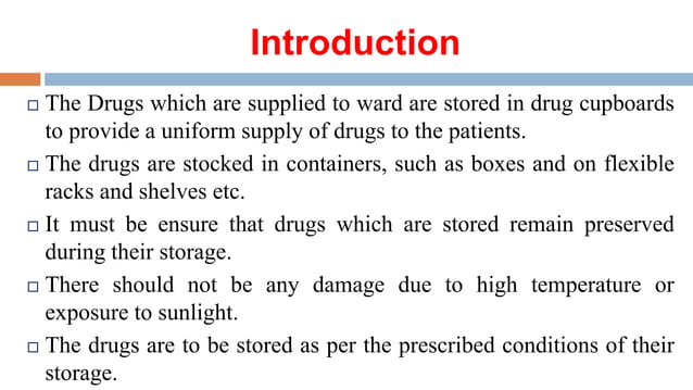Drug storage | PPTX | Substance Abuse | Diseases and Conditions