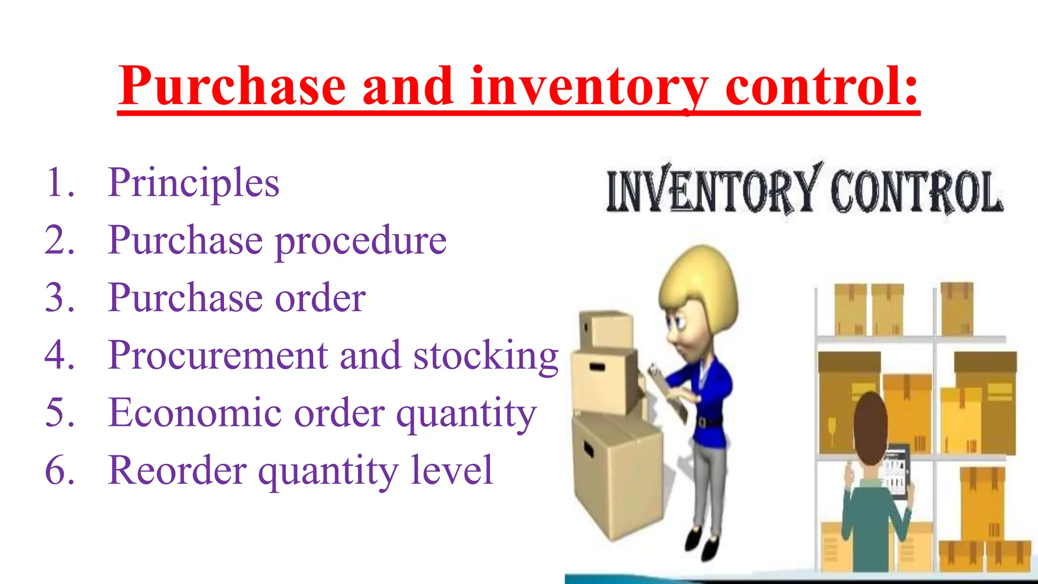 Drug store and inventory, Purchase, ABC method, EOQ, VED | PPTX
