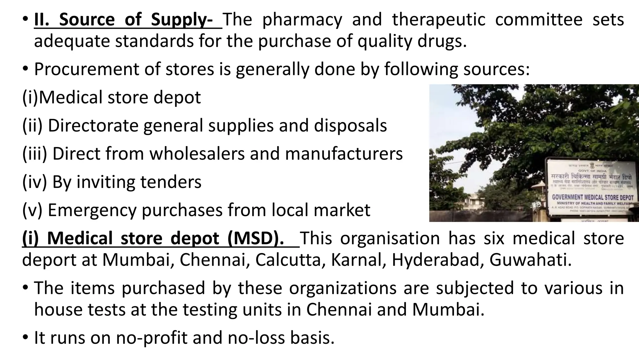 Drug store and inventory, Purchase, ABC method, EOQ, VED | PPTX
