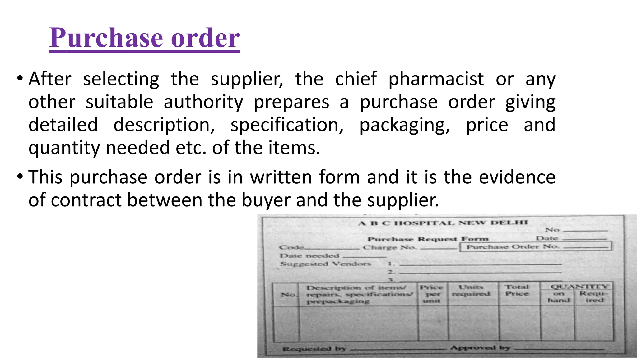 Drug store and inventory, Purchase, ABC method, EOQ, VED | PPTX