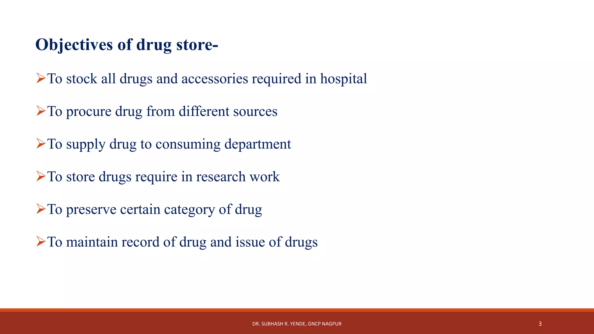 Drug Store Management and Inventory Control | PPTX