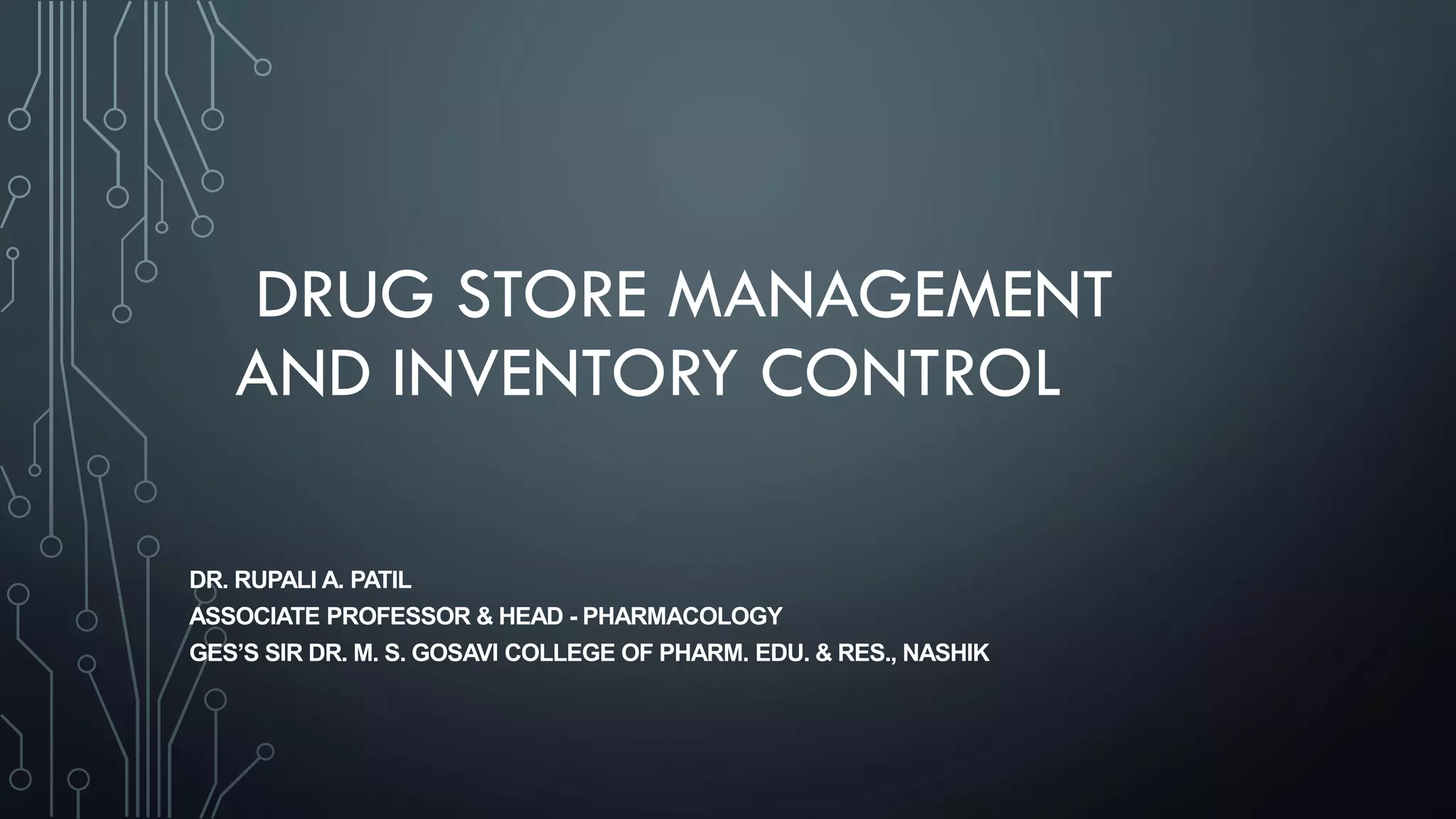 Drug store management & inventory control | PDF