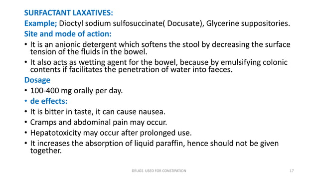 DRUGS USED FOR CONSTIPATION.pptx | Digestive Disorders | Diseases and ...