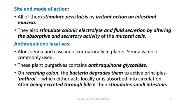 DRUGS USED FOR CONSTIPATION.pptx | Digestive Disorders | Diseases and ...