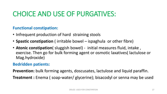 DRUGS USED FOR CONSTIPATION.pptx | Digestive Disorders | Diseases and ...