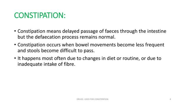 DRUGS USED FOR CONSTIPATION.pptx | Digestive Disorders | Diseases and Conditions
