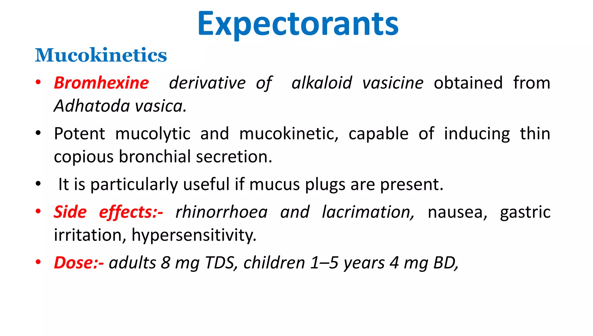 Drugs used for cough | PPTX