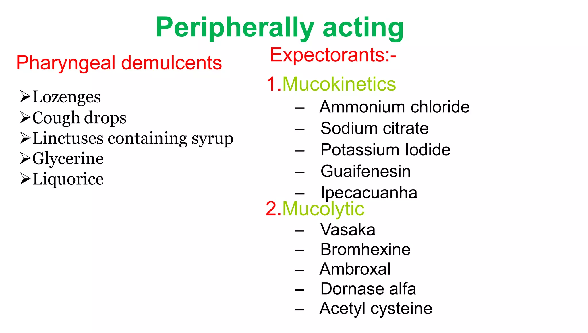 Drugs used for cough | PPTX