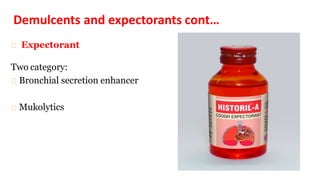 Drugs used for cough | PPTX | Lung and Respiratory Health | Diseases ...