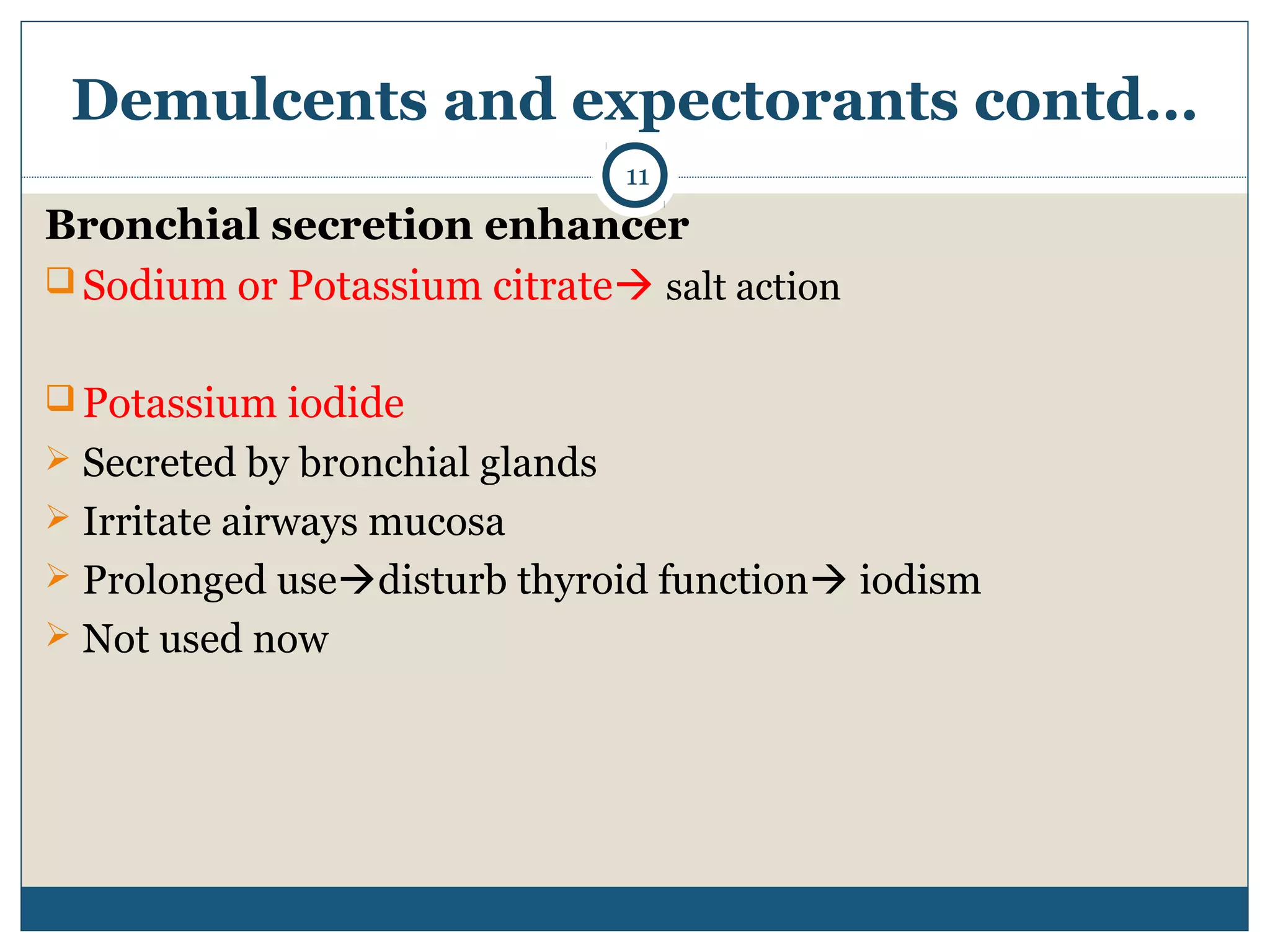 Drugs used for cough | PPT