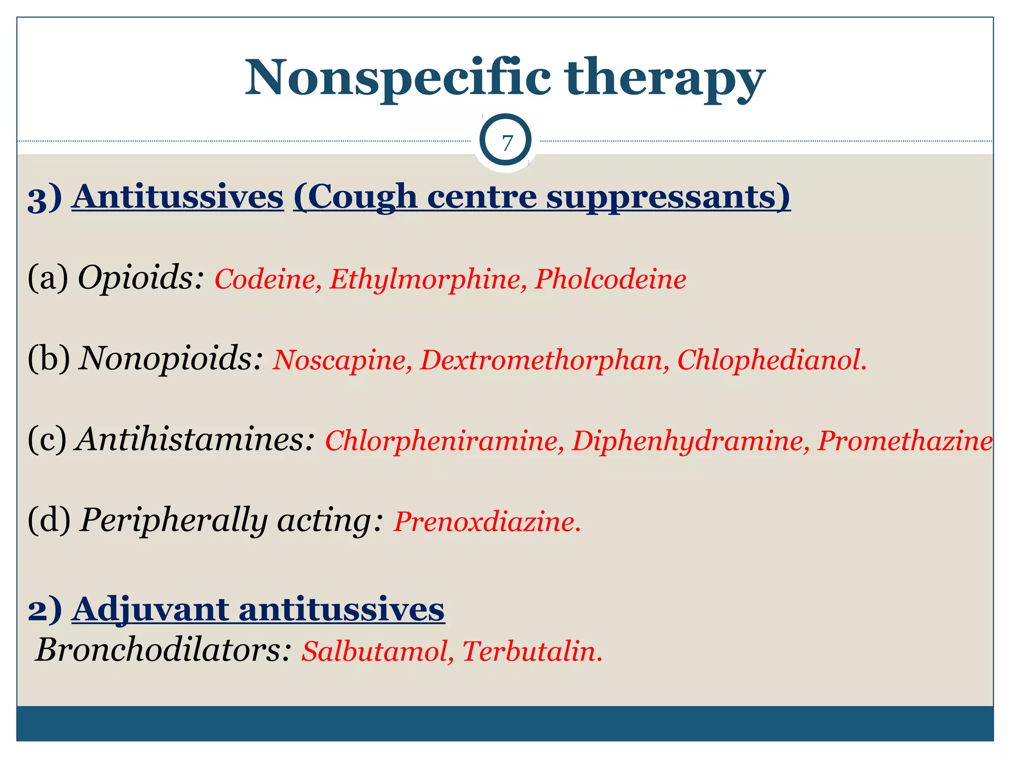 Drugs used for cough | PPT