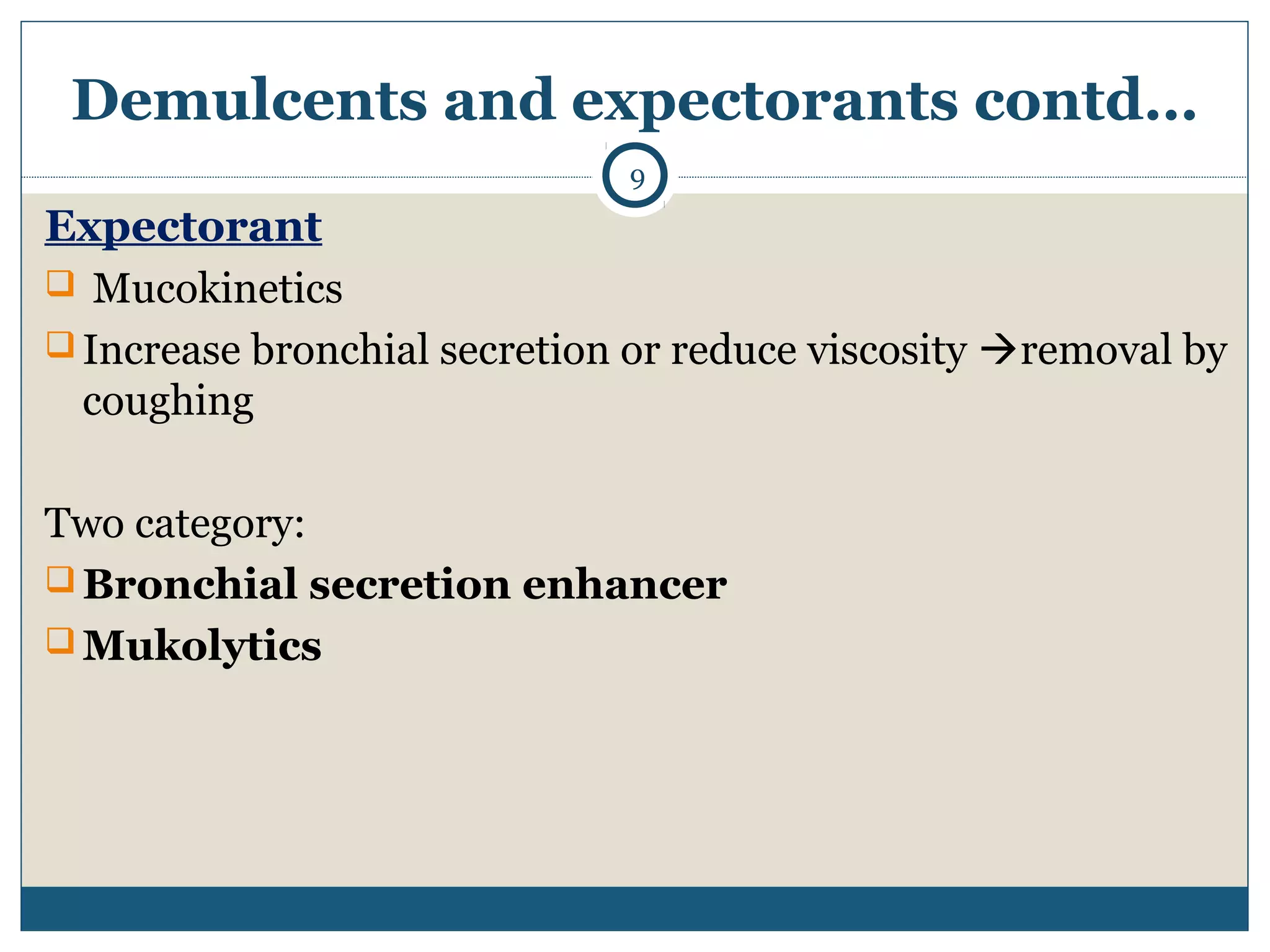 Drugs used for cough | PPT