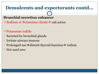 Drugs used for cough | PPT