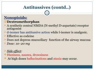 Drugs used for cough | PPT
