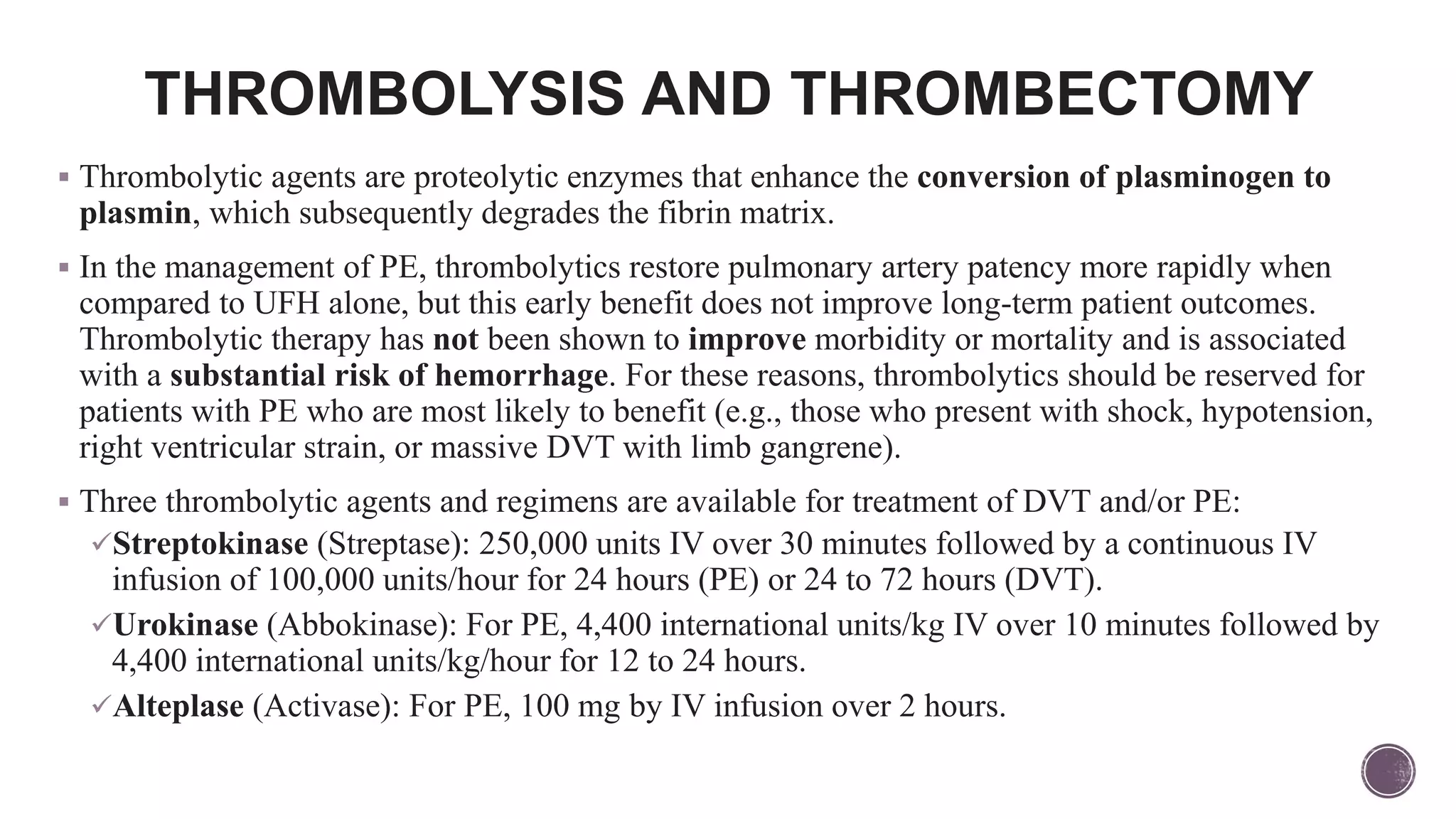 Drugs used for DVT | PDF