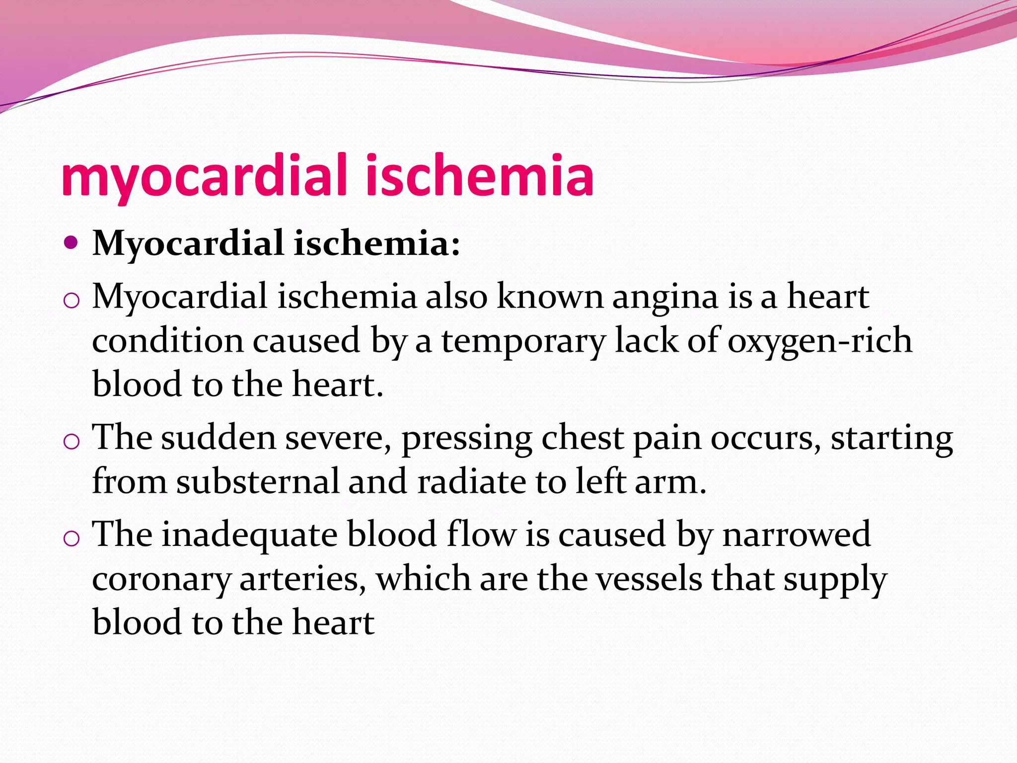 Drugs Used For The Treatment Of Myocardial Ischemia Pptx