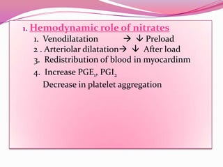 Drugs used for the treatment of myocardial ischemia | PPTX