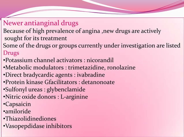 Drugs used for the treatment of myocardial ischemia | PPTX | Heart and ...