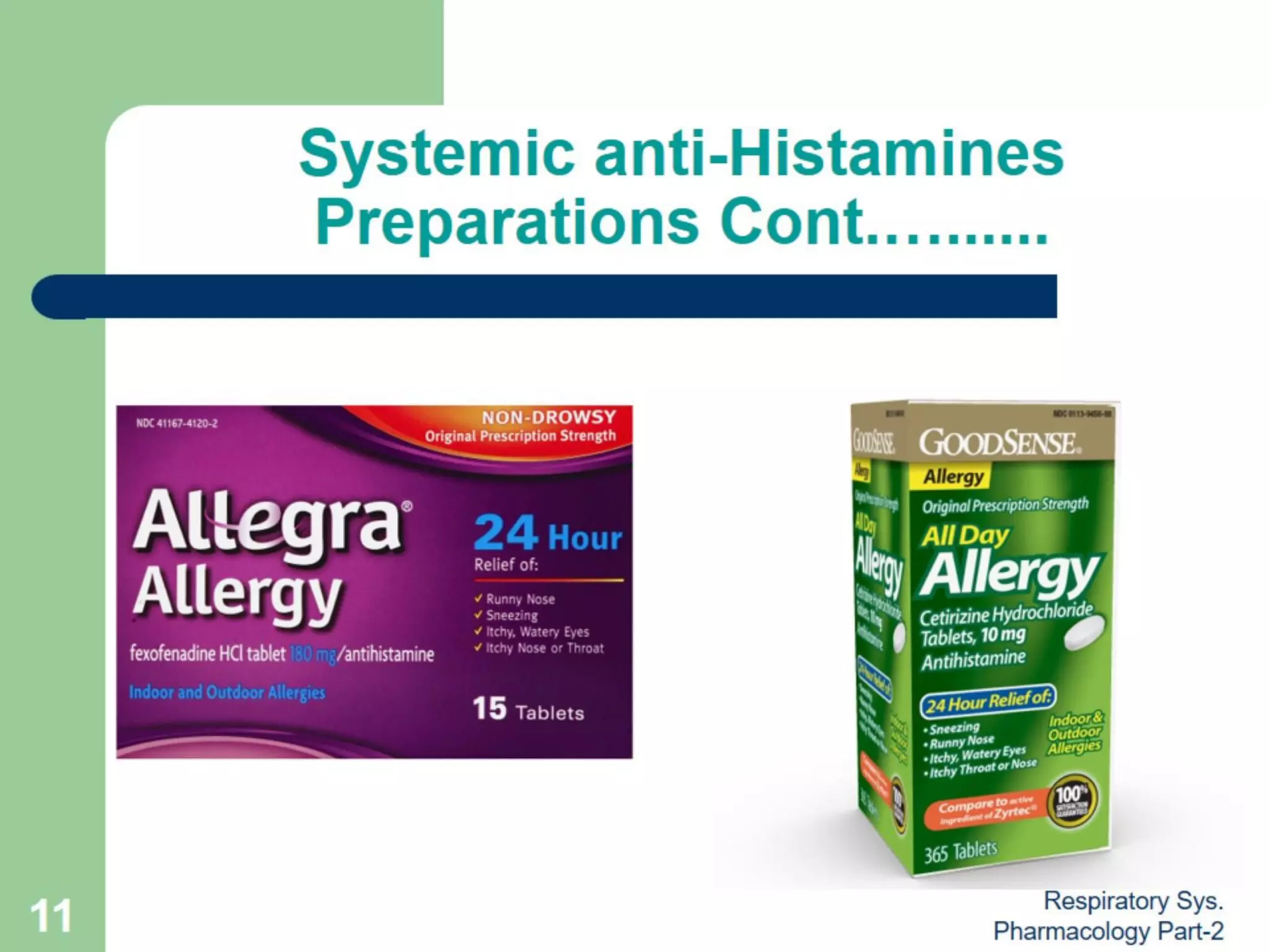 Drugs used in allergic rhinitis and cough (Pharmacology) | PDF