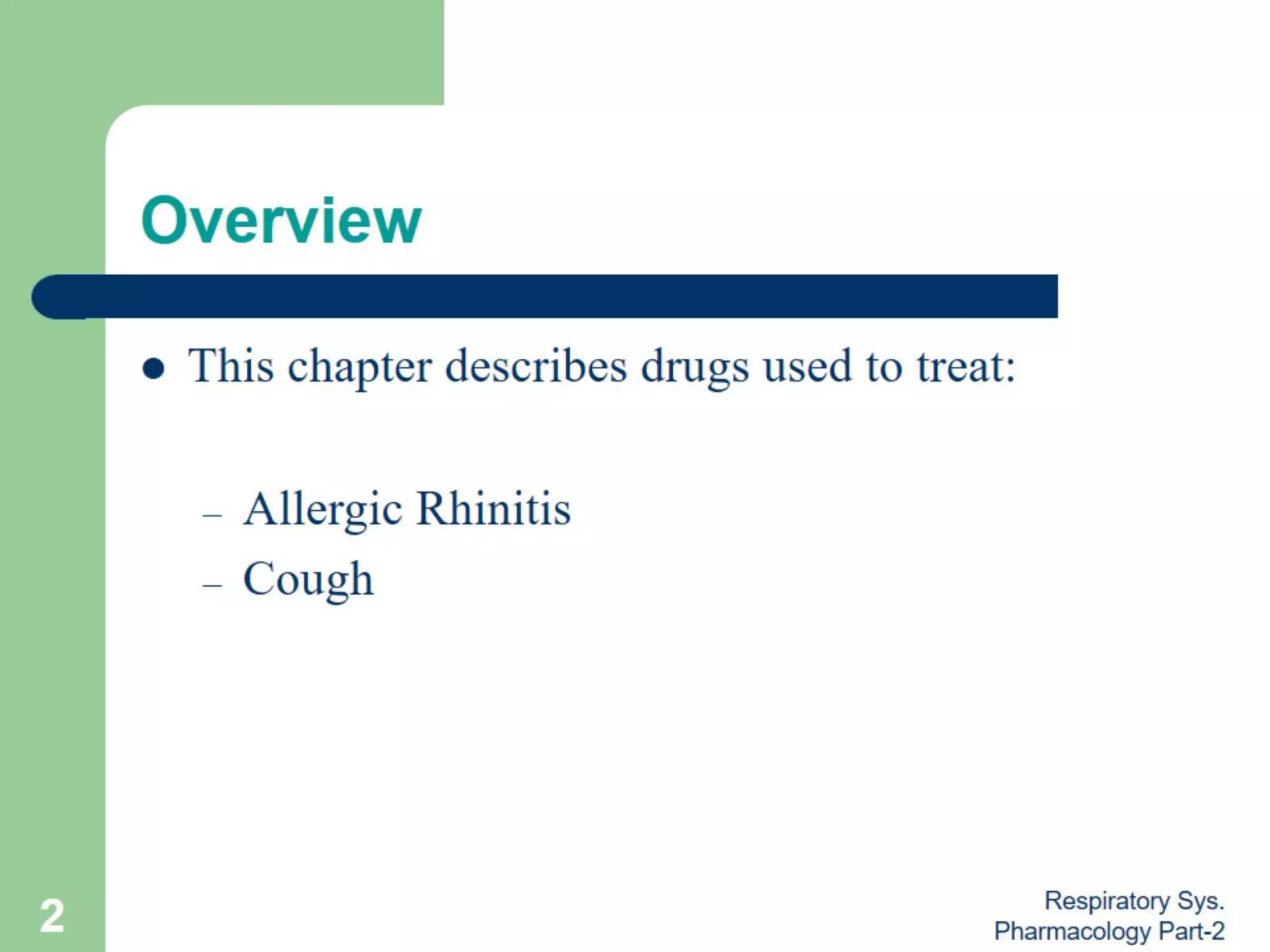 Drugs used in allergic rhinitis and cough (Pharmacology) | PDF