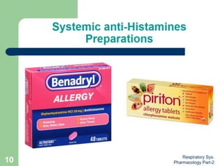 Drugs used in allergic rhinitis and cough (Pharmacology) | PPT