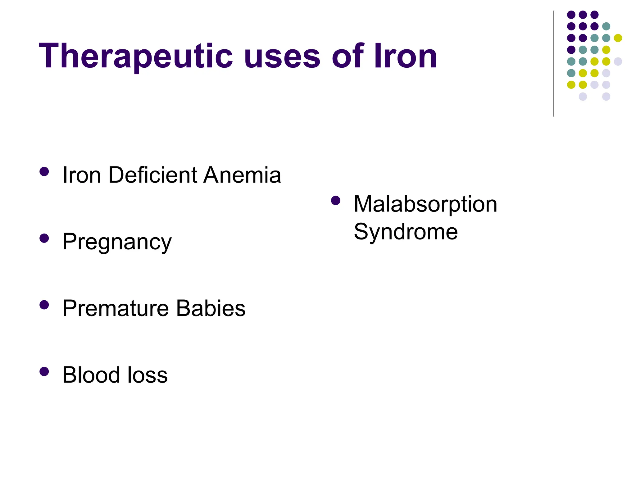 drugs used in Anemia. Diminished production and or replacement of red ...