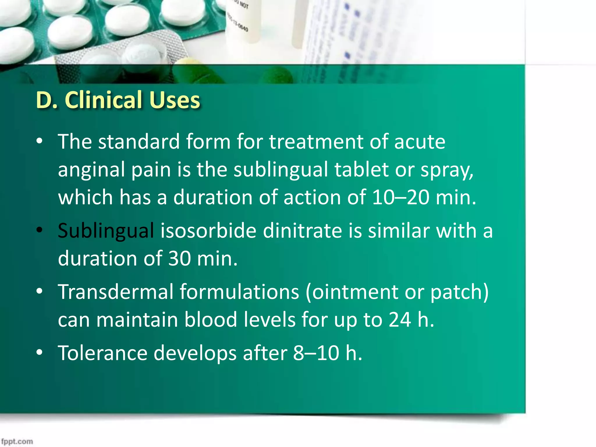 Drugs Used In Angina | PPTX