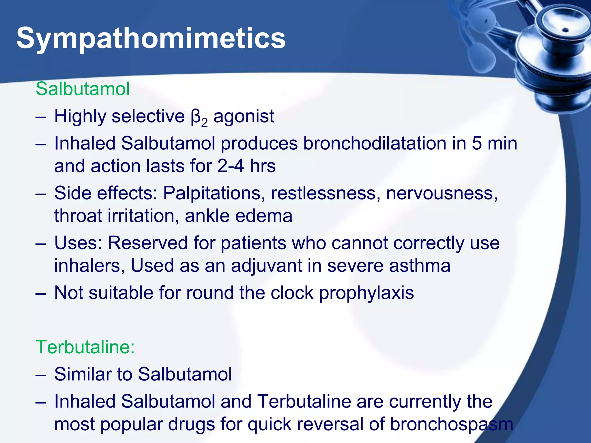 Drugs used in asthma | PPTX