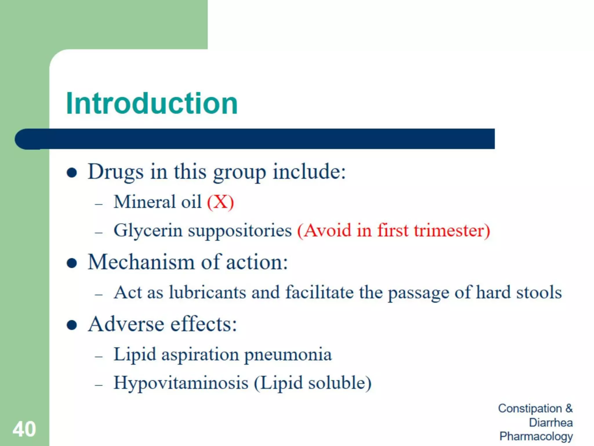 Drugs used in constipation and diarrhea | PPT