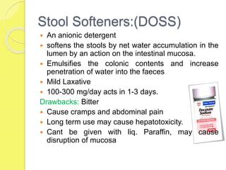 Drugs used in constipation & diarrhoea | PPTX