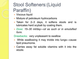 Drugs used in constipation & diarrhoea | PPTX