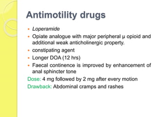 Drugs used in constipation & diarrhoea | PPTX