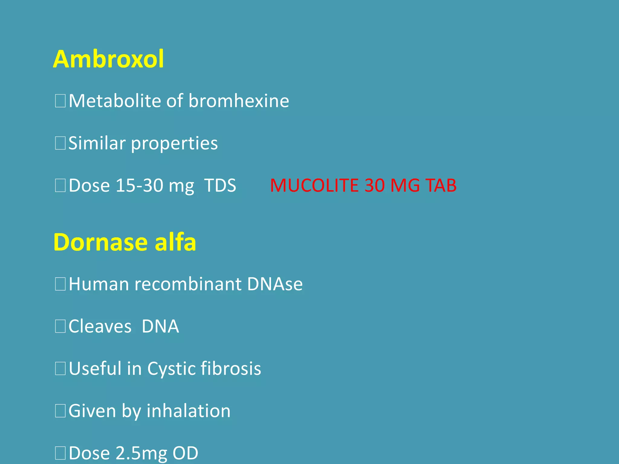 Drugs used in cough | PPTX