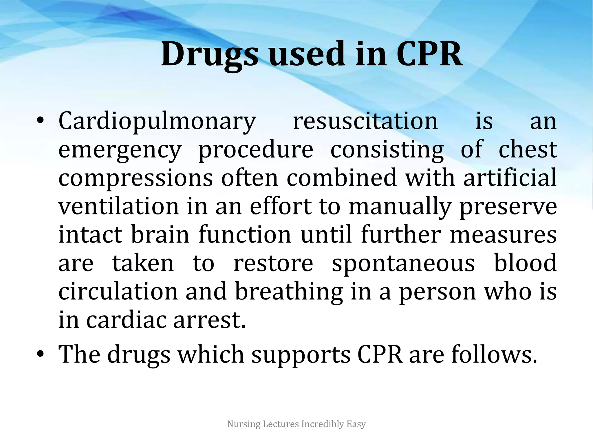 Drugs used in CPR and Emergency.ppsx